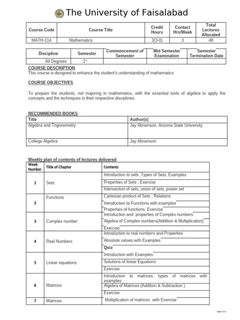 General Mathematics 114 Pdf Algebra Matrix Mathematics