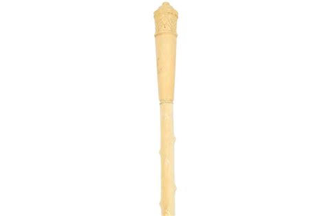 Lot 250 A Carved Marine Ivory Walking Cane Early
