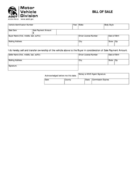 Vehicle Bill Of Sale With Notary Template 2020 2021 Fill And Sign