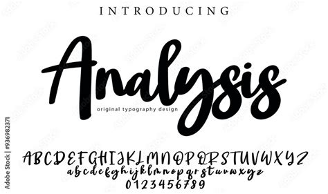 Analysis Font Stylish Brush Painted An Uppercase Vector Letters