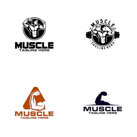 Muscle Logo Design Premium Vector