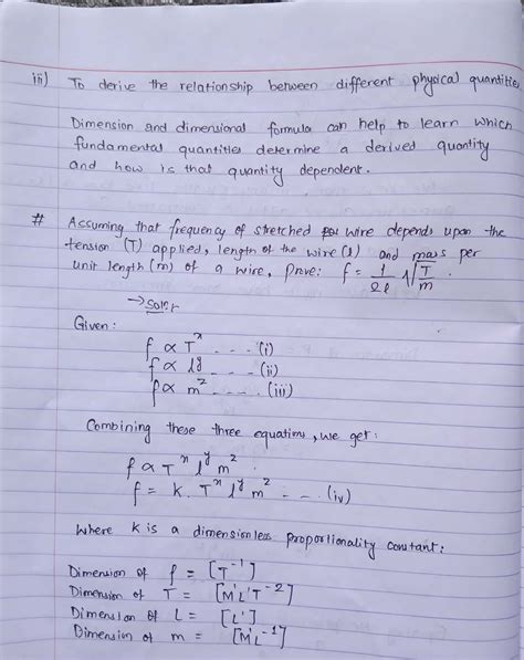 Application Of Dimensional Analysis Class Eleven Physics