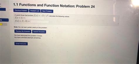 Solved 11 Functions And Function Notation Problem 24