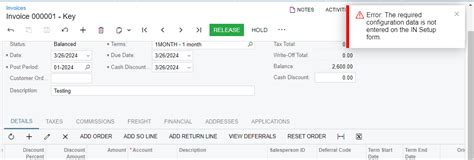 Error The Required Configuration Data Is Not Entered On The In Setup Form Community