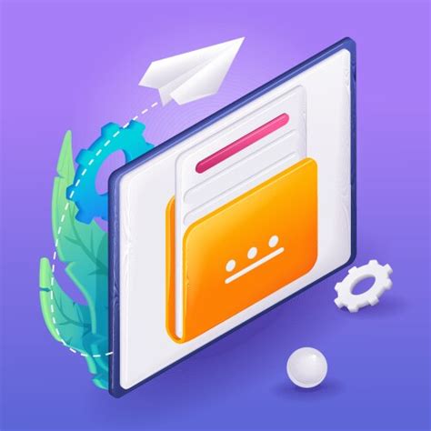 3d Isometric Cartoon Data Folder Royalty Free Vector Image