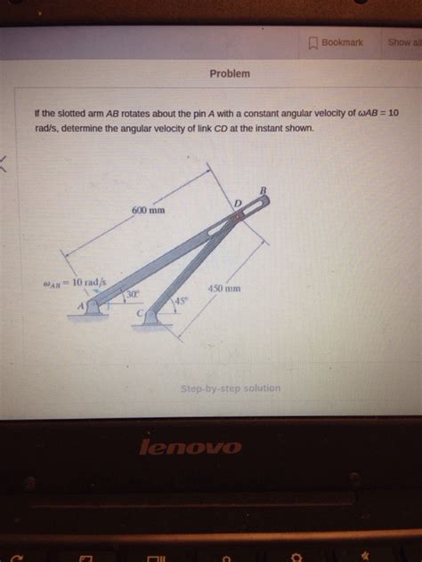 Solved If The Slotted Arm Ab Rotates About The Pin A With A