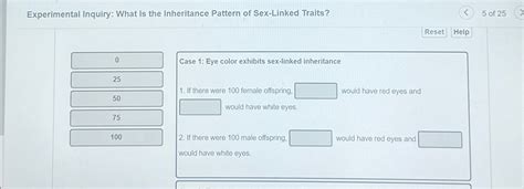 solved experimental inquiry what is the inheritance pattern
