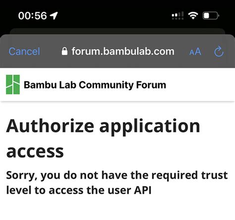 Error Authorize Application Access Site Feedback Bambu Lab Community Forum