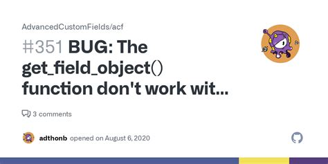 Bug The Getfieldobject Function Dont Work With Field Name · Issue 351