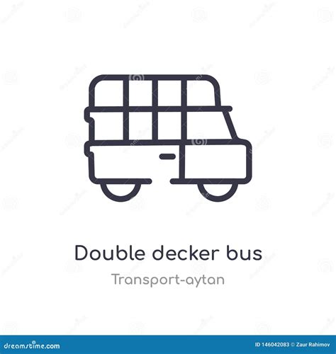 Double Decker Bus Outline Icon Isolated Line Vector Illustration From