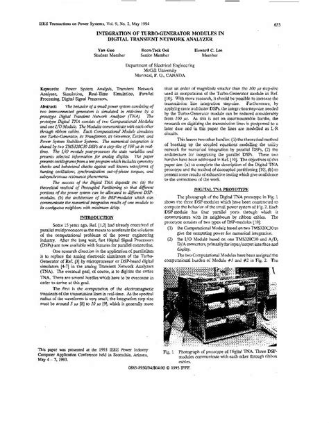 Pdf Integration Of Turbo Generator Modules In Digital Transient