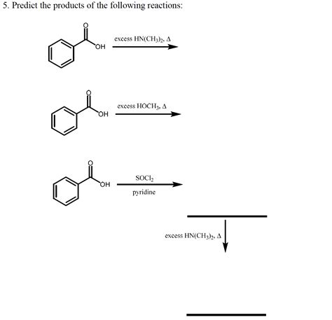 Solved Predict The Products Of The Following Reactions Chegg