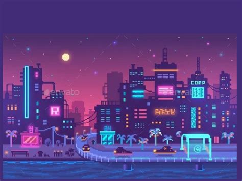 Pixel Art Background Landscape Animation Scene Pixel Tilesets Upwork