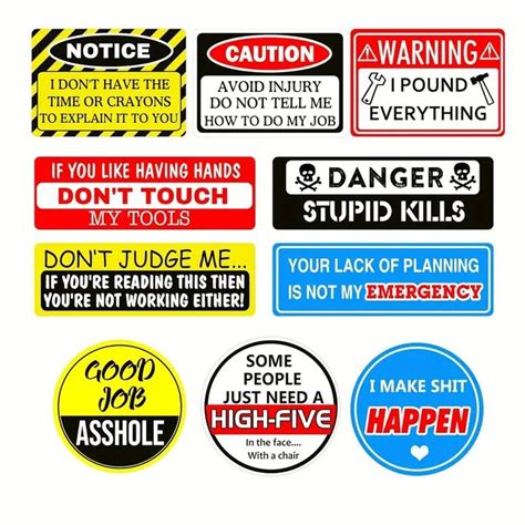 Funny Safety Helmet Toolbox Vinyl Stickers Waterproof Matte Temu