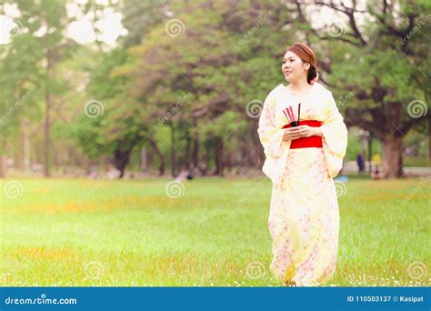 Asian Young Girl Kimono Stock Image Image Of Geisha 110503137