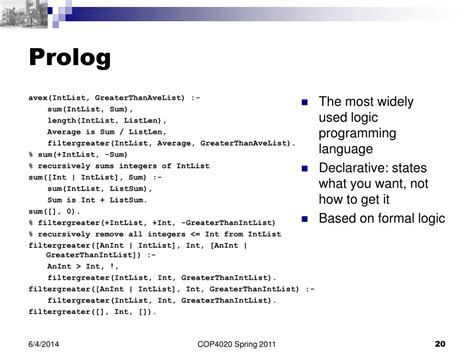 Ppt Cop4020 Programming Languages Powerpoint Presentation Free