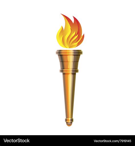 Torch Icon Hot Flame Power Flaming Royalty Free Vector