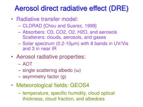 Ppt Aerosol Direct Radiative Effect And Its Relationship To Relative Humidity Powerpoint