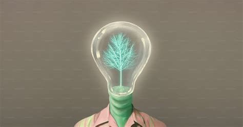 전구와 빛나는 나무 머리를 가진 상상의 인간 상상력 창조적 개념 그림 행복 초현실적인 예술 사진 Unsplash의 예술 이미지