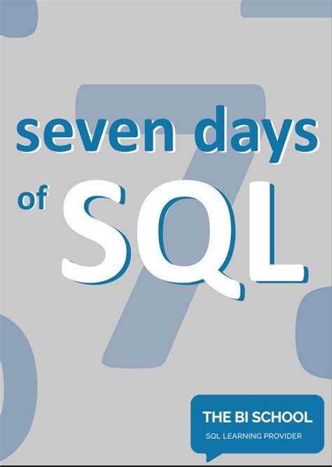 Seven Days Of Sql Sql Training Program
