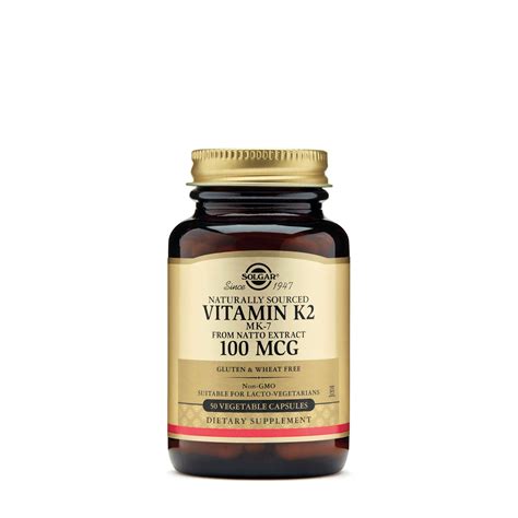 Solgar vitamin k2 100 mcg - 50 vegetable capsules - Walmart.com