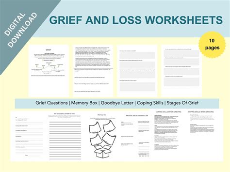 Grief Worksheets Loss And Grief Coping Skills Grief Therapy