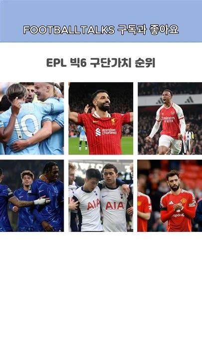 Epl 빅6 구단가치 순위 Youtube