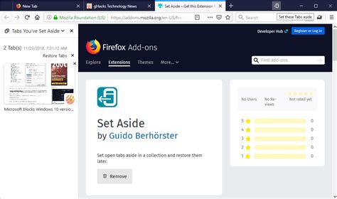 Save Firefox Tabs With Set Aside GHacks Tech News