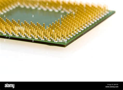 Macro Of Computer Processor Isolated On White Stock Photo Alamy