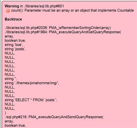 哈 伸港玩資訊 哈 phpmyadmin 出現錯誤訊息 count parameter must be an array or an object that implements