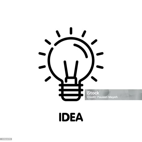 흰색 배경에 전구 아이디어 개요 아이콘 스타일 디자인 일러스트 0명에 대한 스톡 벡터 아트 및 기타 이미지 0명 디자인 발명 Istock