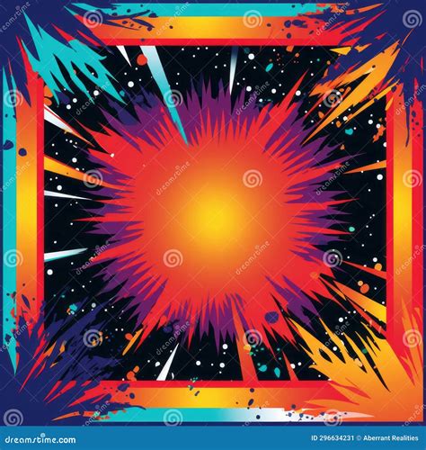 An Illustration Of An Explosion In A Colorful Frame Stock Illustration Illustration Of Bright