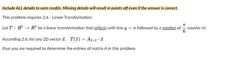 Solved Include All Details To Earn Credits Missing Details