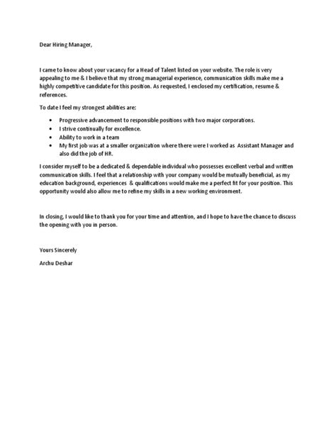 Dear Hiring Manager Pdf