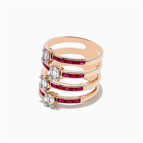 Pave Rose 14k Rose Gold Diamond And Ruby Ring