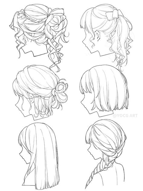 小猫咪看了都会画的6款头发背面的线稿绘画… 半次元 Acg爱好者社区 花瓣网