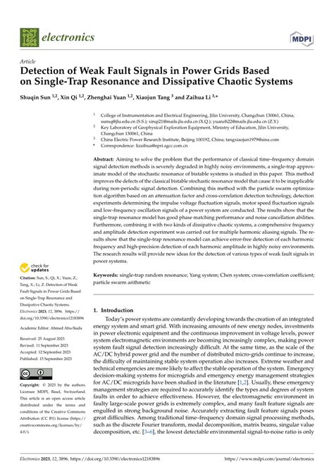 Pdf Detection Of Weak Fault Signals In Power Grids Based On Single