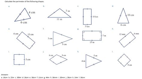 Perimeter Of Simple Shapes Mathsquad
