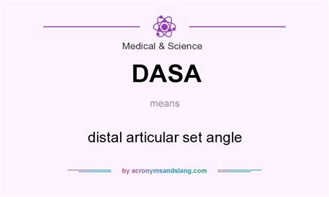 Dasa Distal Articular Set Angle In Medical And Science By