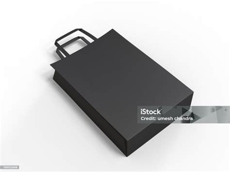 브랜딩 및 모의 를위한 손잡이가있는 종이 가방의 빈 템플릿 3d 렌더링 그림입니다 0명에 대한 스톡 사진 및 기타 이미지 0명 가방 갈색 Istock