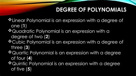Grade 10 Polynomials And Polynomial Equations Ppt