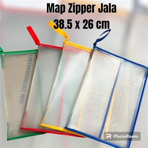 Jual Map Sleting Jala Folio Zipper Jaring Plastik Tas Resleting F4 Document Shopee Indonesia