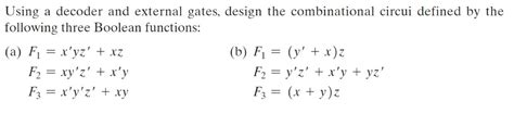 Solved Using A Decoder And External Gates Design The