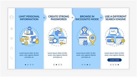 Protecting Privacy Online Onboarding Vector Template Responsive Mobile Website With Icons Web