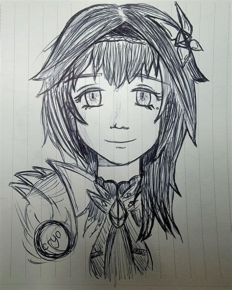 An Eula Drawing I Did From Memory A Few Days Ago While Bored At Work R Genshin Impact