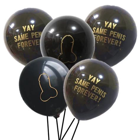 10pcs Same Penis Forever Balloon Bridal Shower Adult Toy Gold Penis