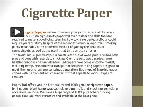 Ppt Cigarette Paper Powerpoint Presentation Free To Download Id