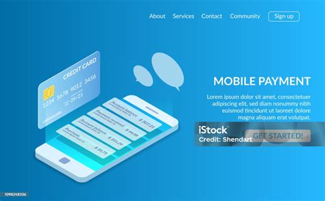 휴대 전화 또는 신용 카드 디자인 홈 페이지에 의해 지불 스마트폰 화면에 당신의 재정을 추적 합니다 금융 작업입니다 현대 벡터 일러스트 레이 션 파란 배경에 아이소메트릭