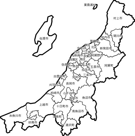 新潟県のカラーバリエーション地図画像｜都道府県の場所画像置場