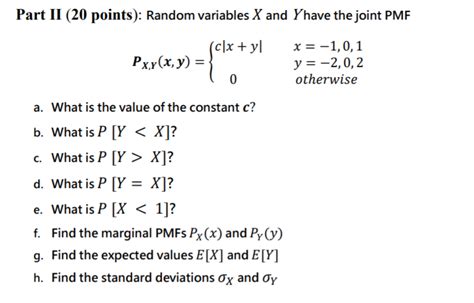 [solved] part ii 20 points random variables x and yhav